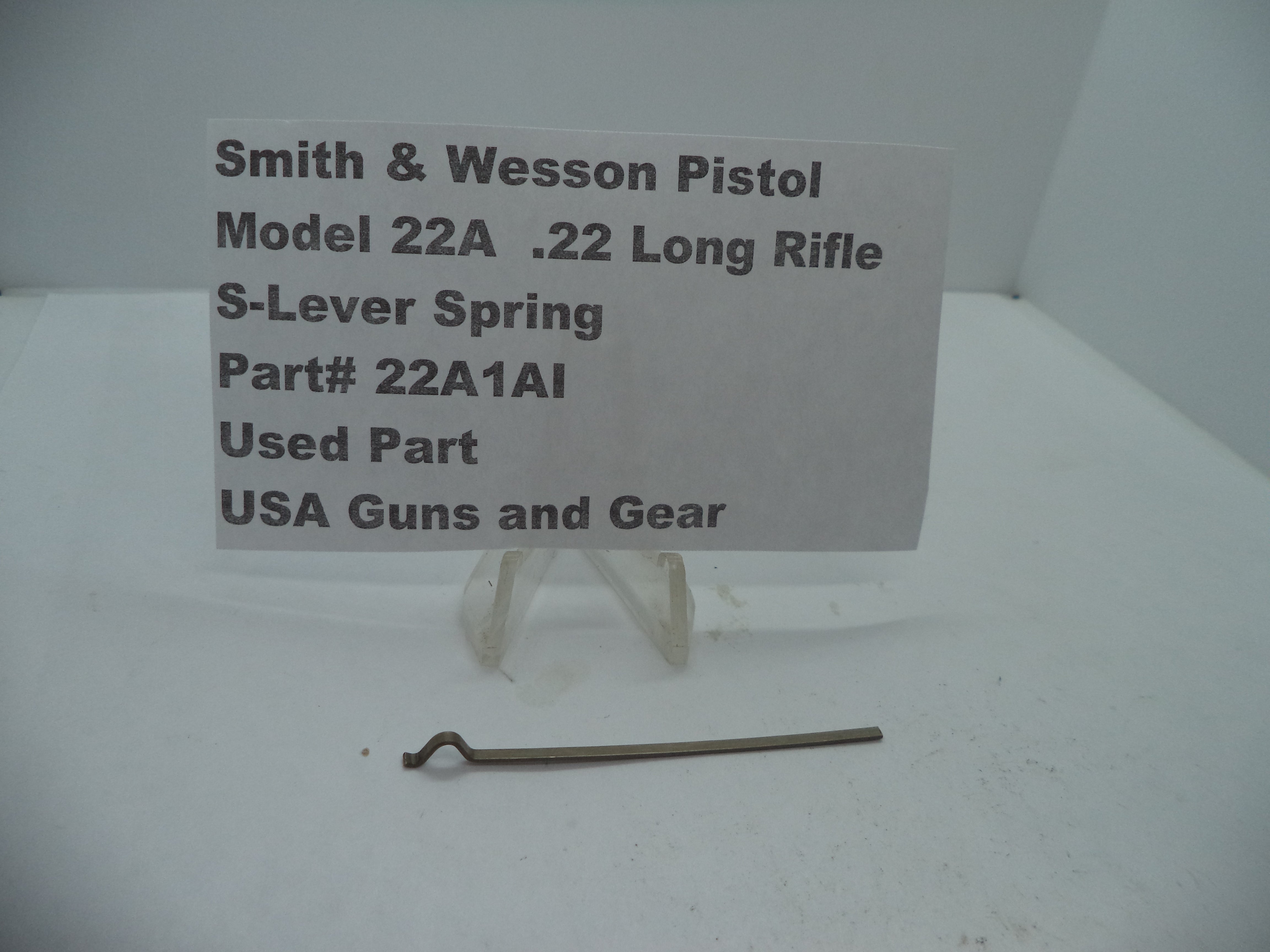 22A1AI Smith & Wesson Pistol Model 22A .22 LR S-Lever Spring Used Part ...