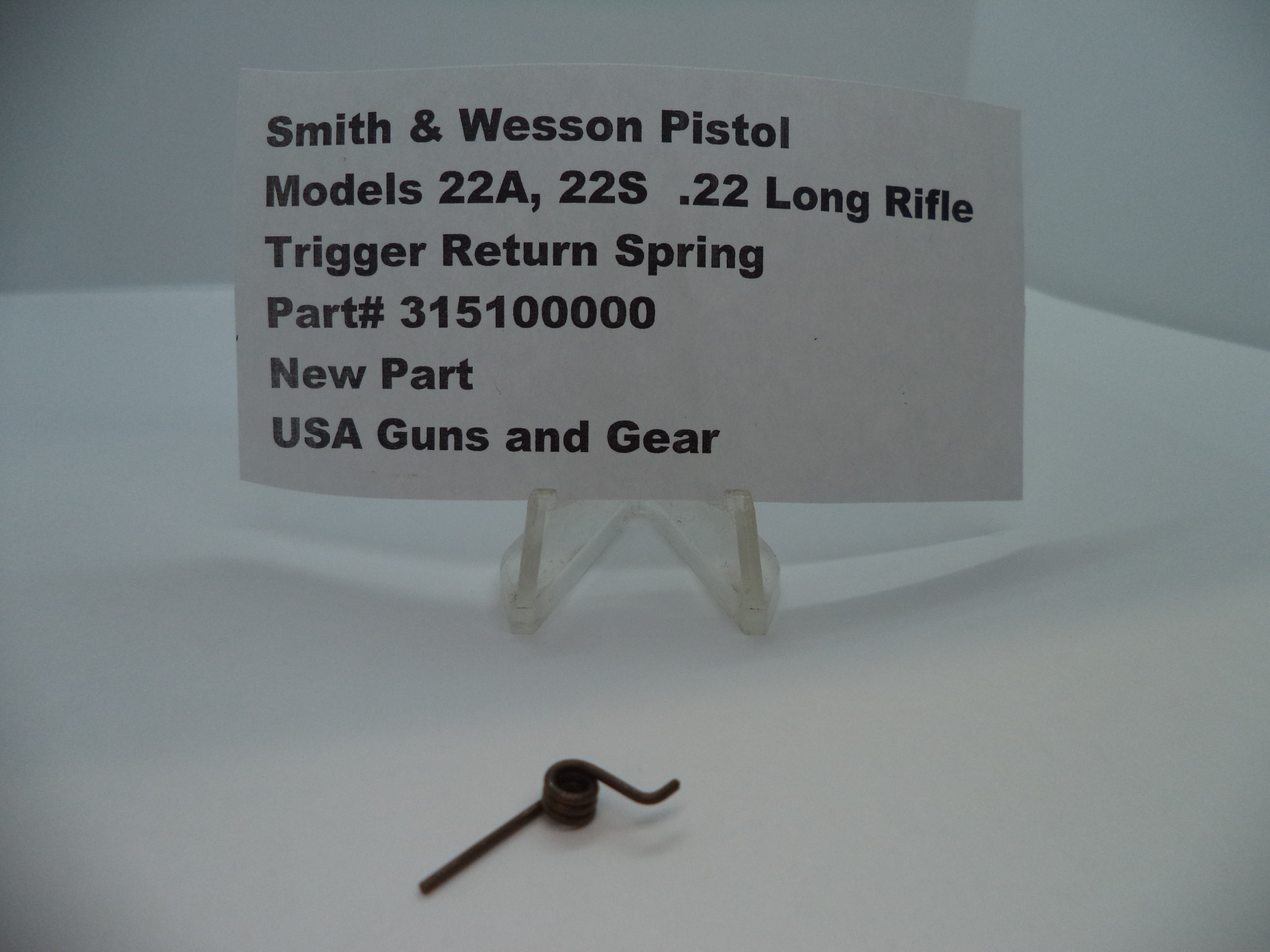 315100000 S&W Pistol Model 22A, 22S Trigger Return Spring .22 LR – USA ...