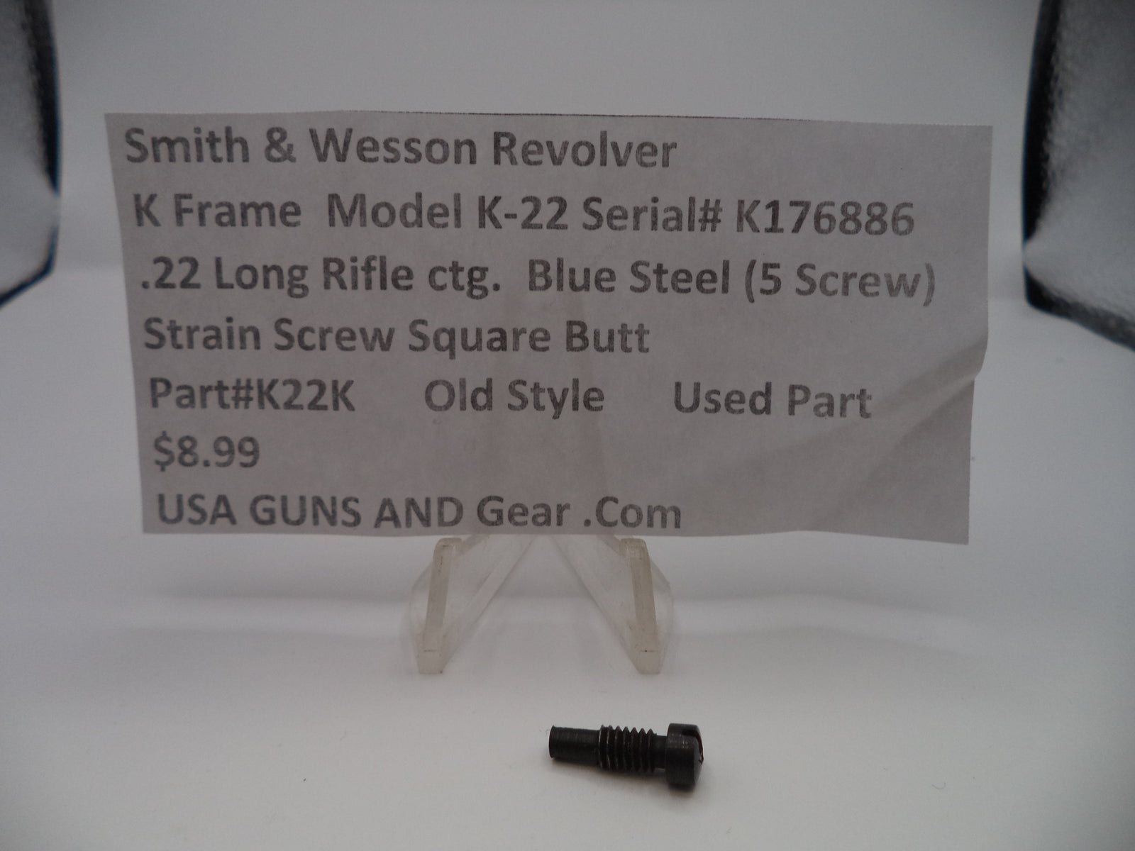 S&W K Frame Model K22 Strain Screw Square Butt .22 Long Rifle – USA ...