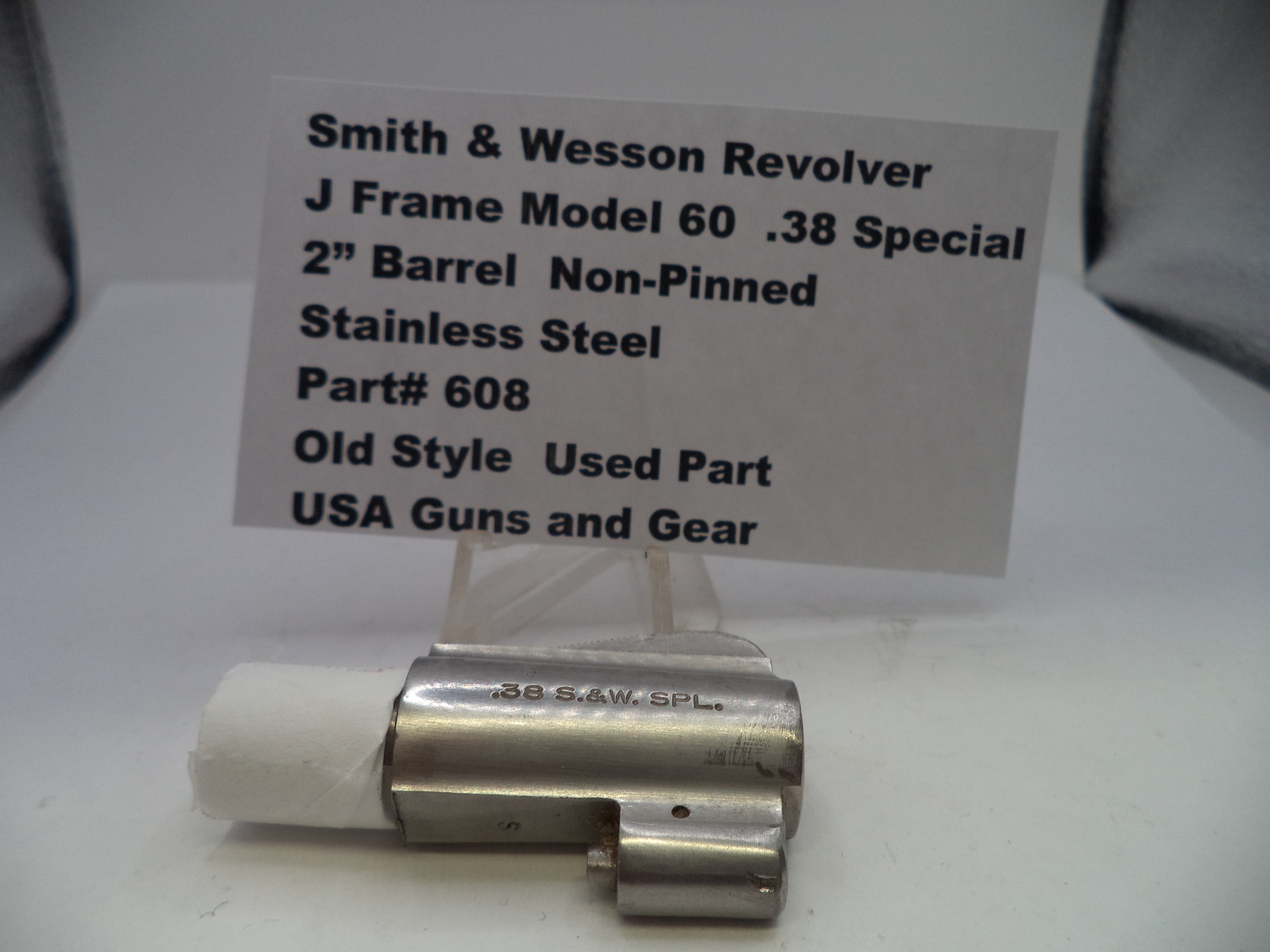 Smith & Wesson Model 60 J Frame .38 Special 2" Barrel - Part 608 – USA ...