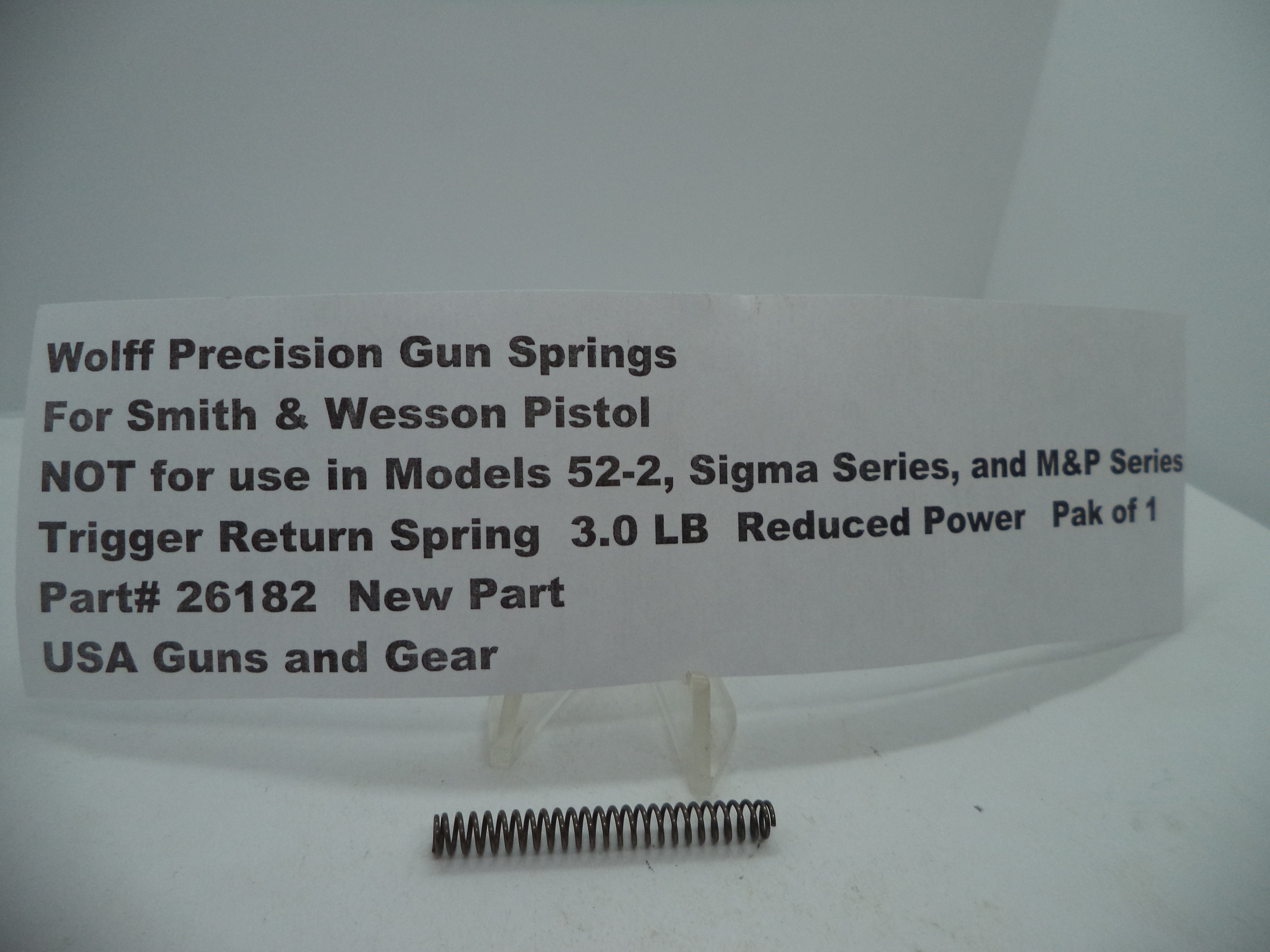 Wolff Trigger Return Spring - S&W 9mm/10mm/.40/.45 Pistols | Part 26182 ...
